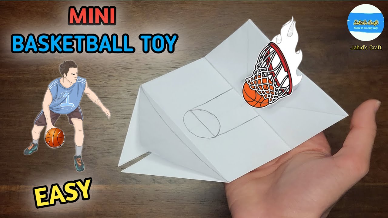 Easy Origami Basketball Slam Dunk | Origami Basketball Mini Toy - YouTube