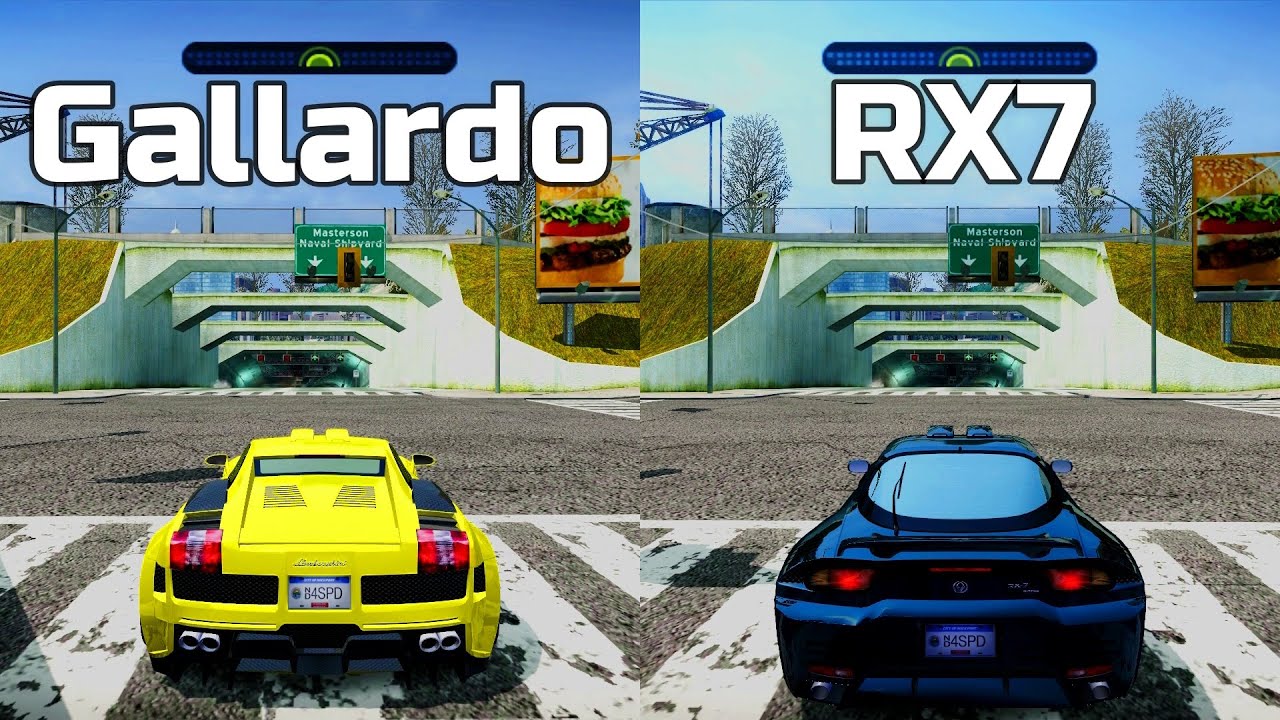 NFS Most Wanted: Lamborghini Gallardo vs Mazda RX7 - Drag Race - YouTube