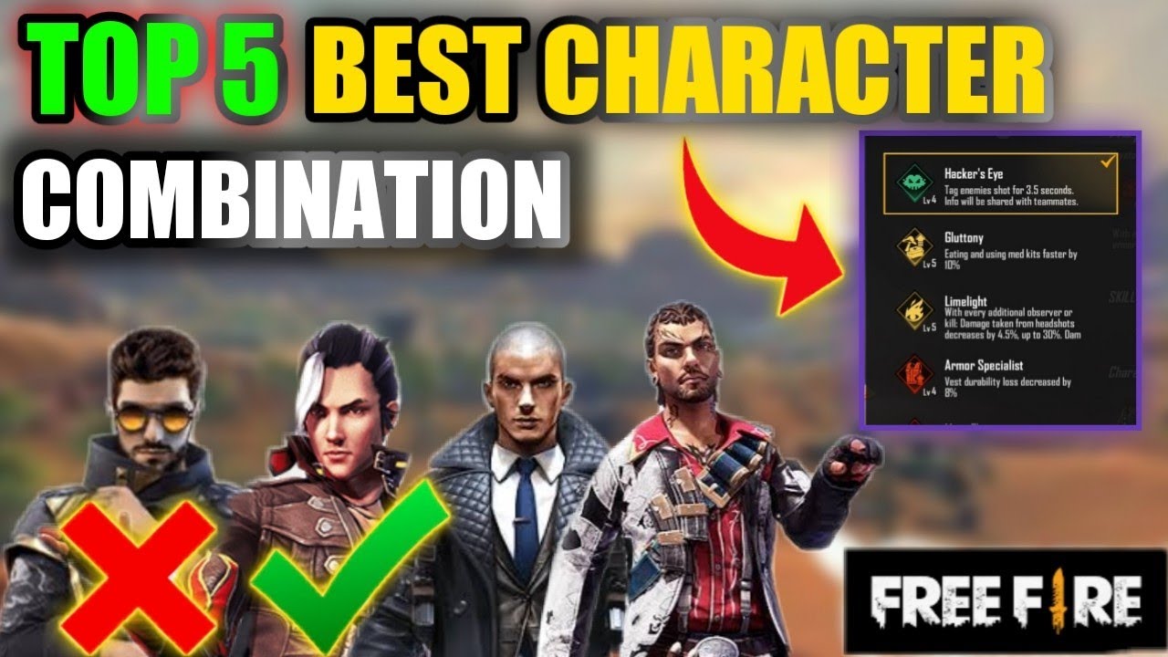 Best Character Combination In Free Fire/Top 5 Best character ...