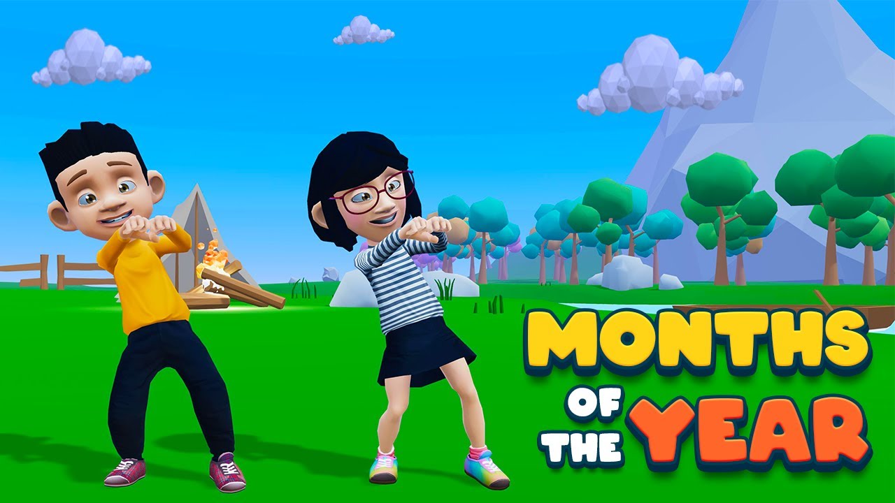 12 Months of the Year Song with 3D Animation - January, February, March ...