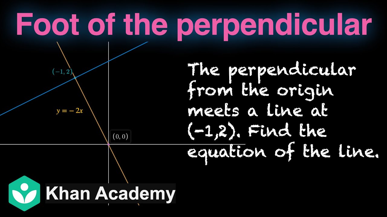 Foot of the perpendicular from the origin (Hinglish) | St. lines ...