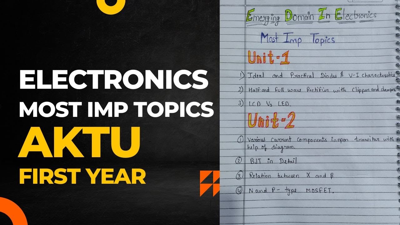 Emerging Domain of Electronics Most important topics | Aktu First Year ...