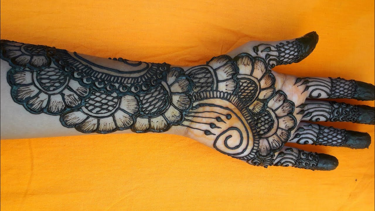 Beautiful mehndi design Front hand One side mehndi design Stylist ...