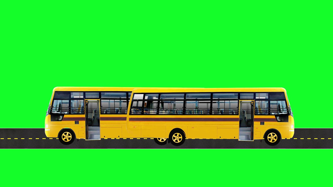 4K Green Screen School Bus Animation Green mate Bus Video - YouTube