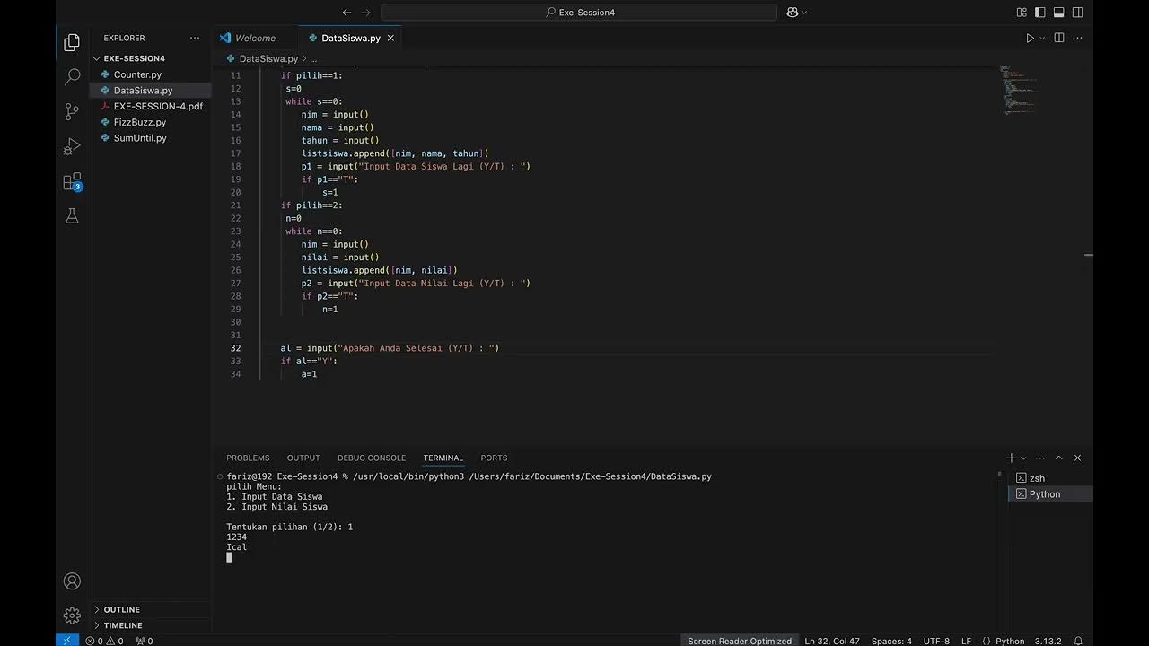 Learning Python: Recording Student Data Using Lists (Part 2) - YouTube