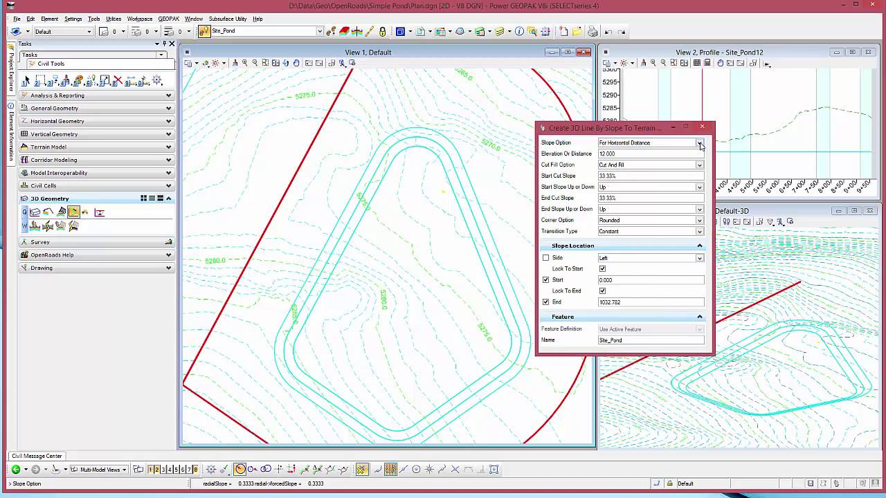 3D Geometry - Create 3D By Slope To Target - YouTube