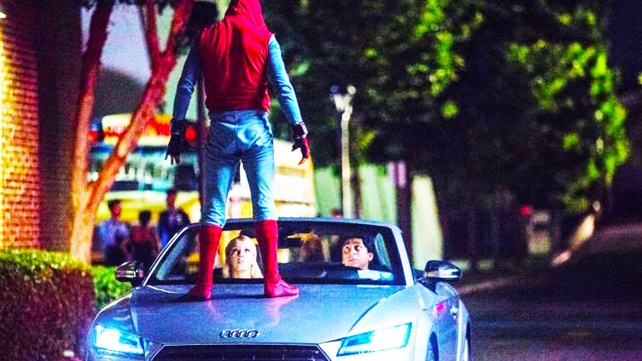 Spider-Man: Homecoming (2017) Spider Man Driving Audi A8 Car Funny ...
