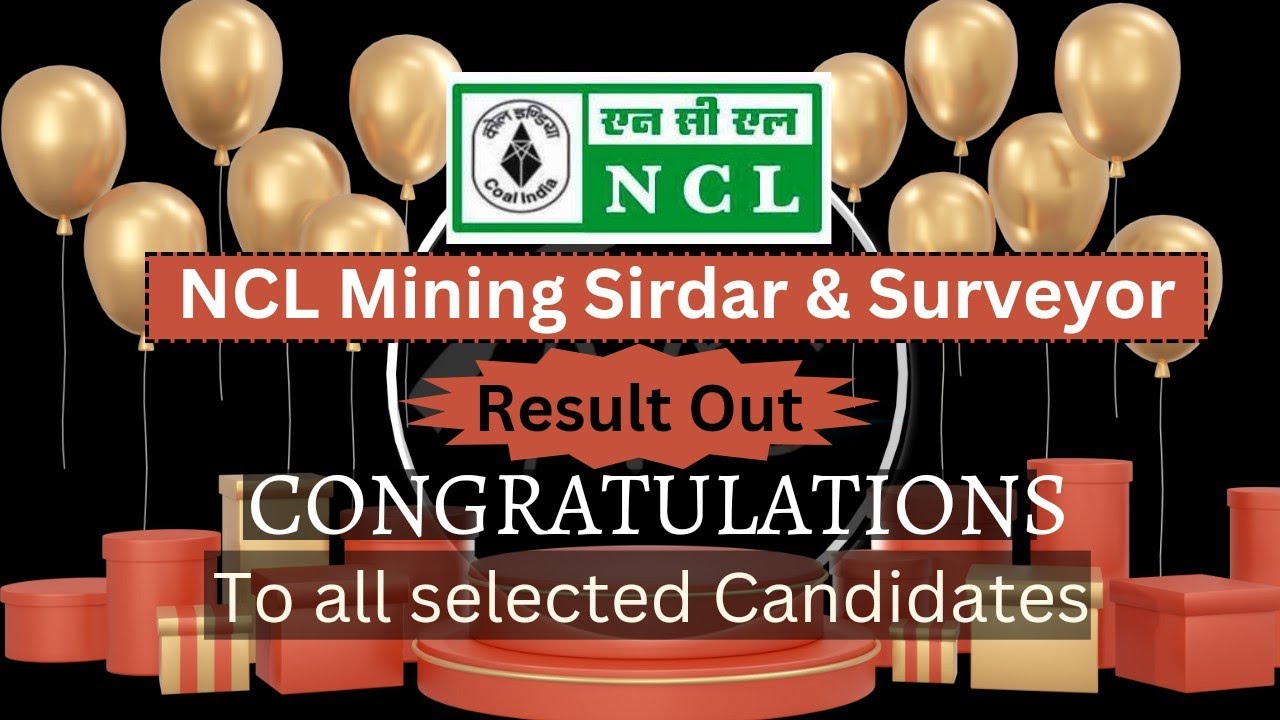NCL Mining Sirdar & Surveyor Result out/Cut off marks - YouTube