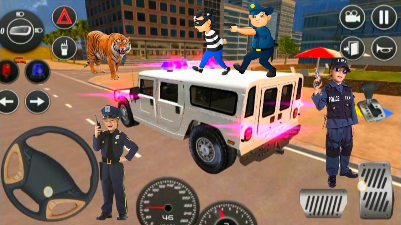 Kids police games || Mobile Gameplay Kids Games Tractor,Car,And 3D ...