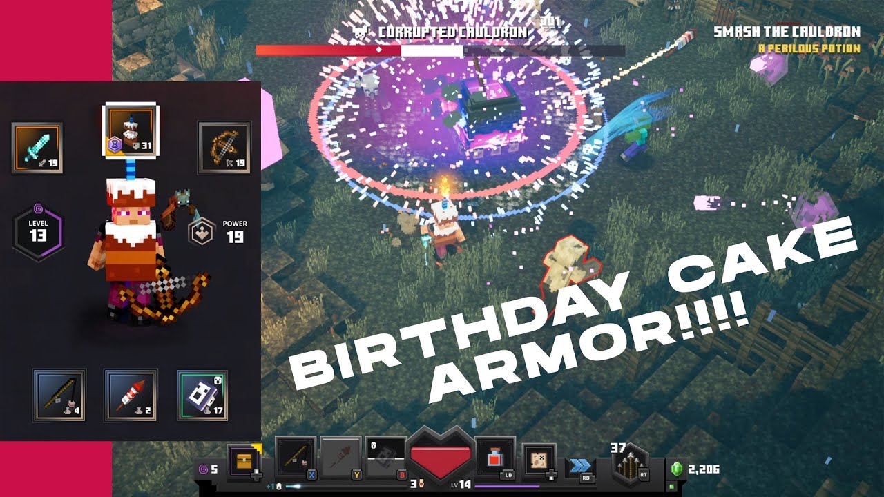 Minecraft Dungeons : Sweet Tooth BIRTHDAY Armor! [No Commentary] - YouTube