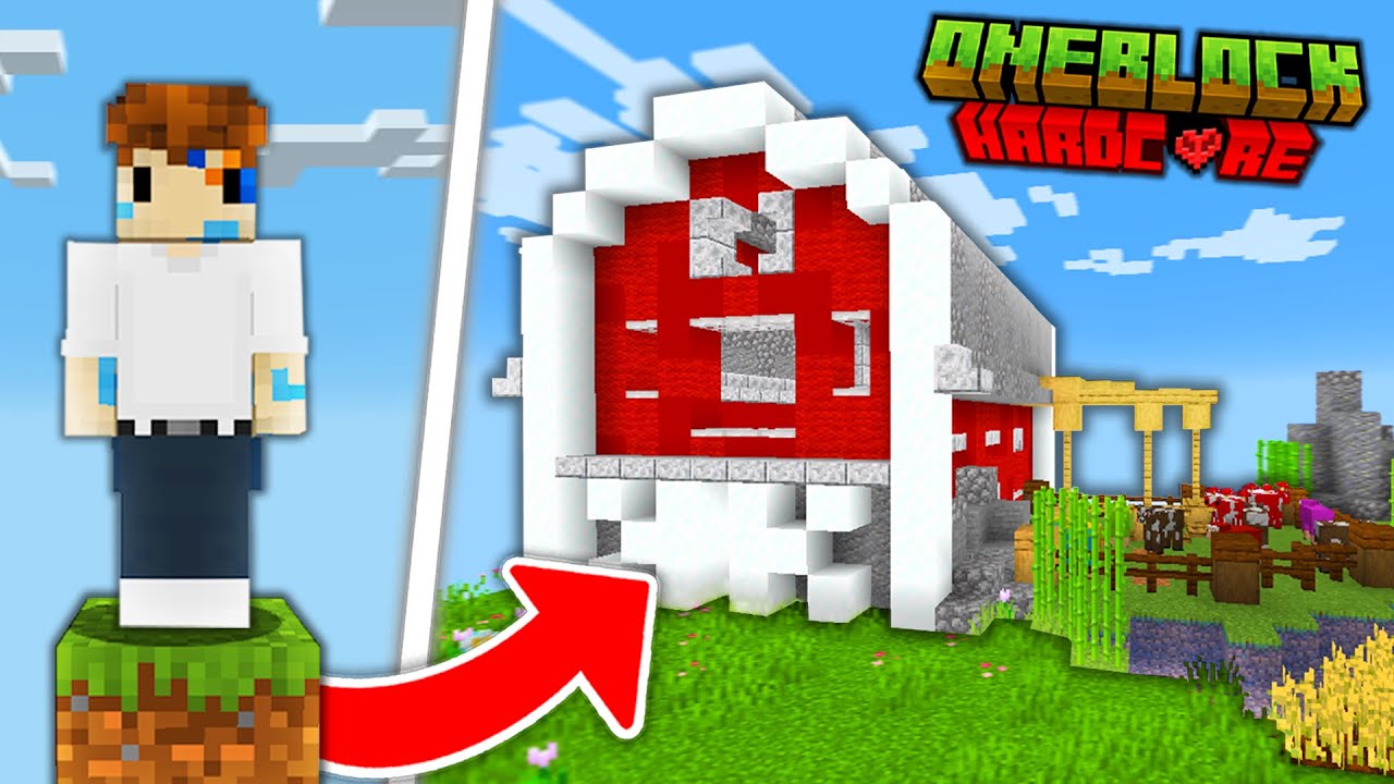 I Built an ANIMAL FARM in ONE BLOCK Minecraft... [#2] - YouTube