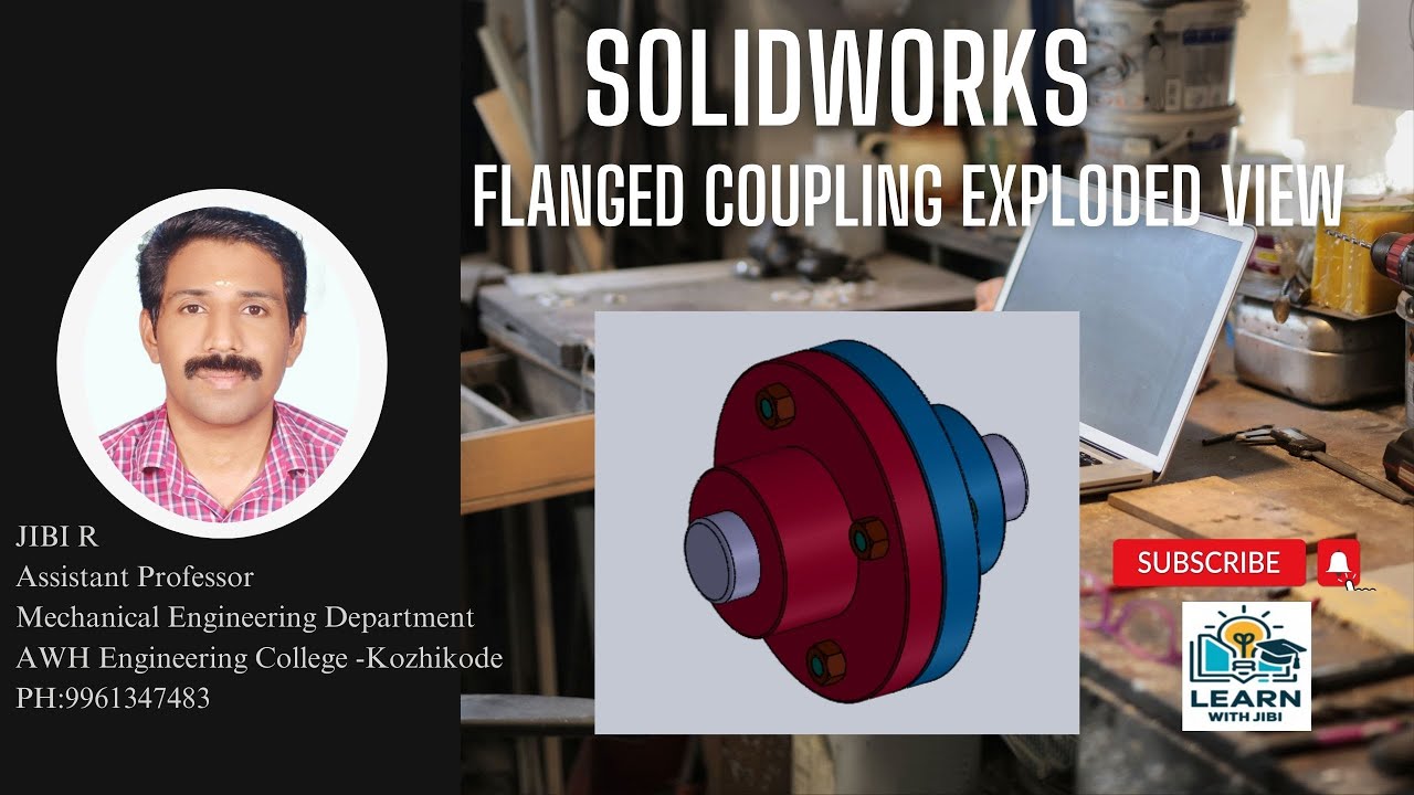 SolidWorks- Flage Coupling -Exploded view - YouTube