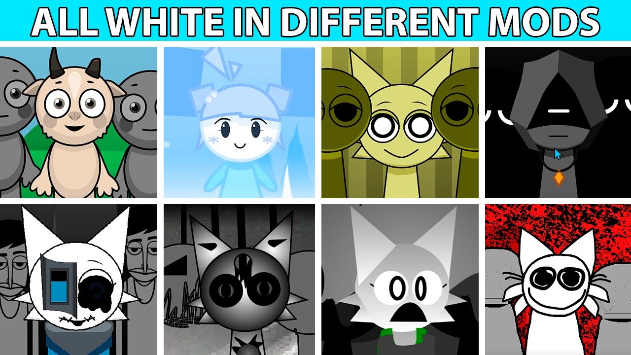 Incredibox Sprunki ALL WHITE (WENDA) in Different Mods - YouTube