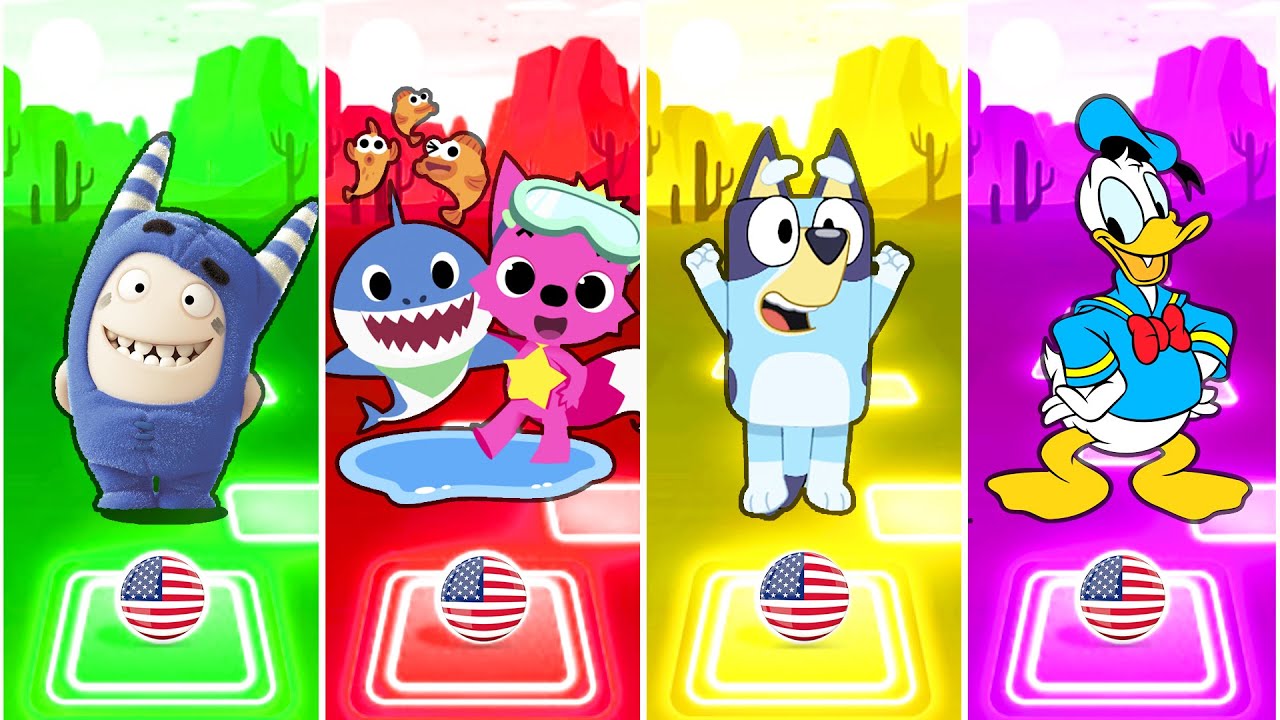 Oddbods Vs Baby shark Vs Bluey bingo Vs Donald duck - Tileshop EDM Rush ...