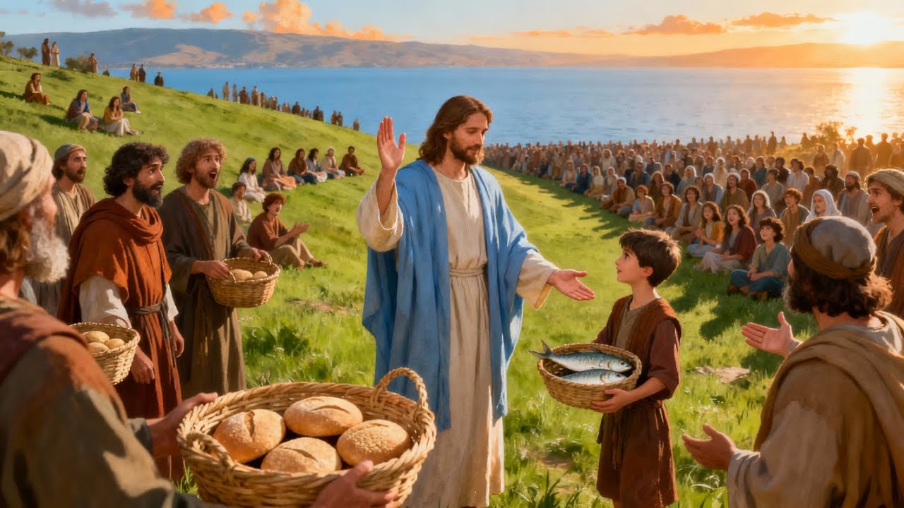 The Miracle of Jesus Feeding 5000: A Biblical Story - YouTube