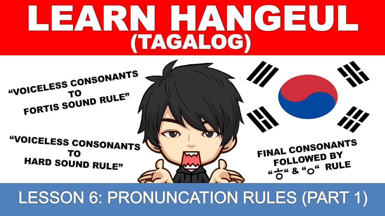Learn Hangeul (Tagalog) Lesson 6 Pronounciation Rules - Pt1 - YouTube