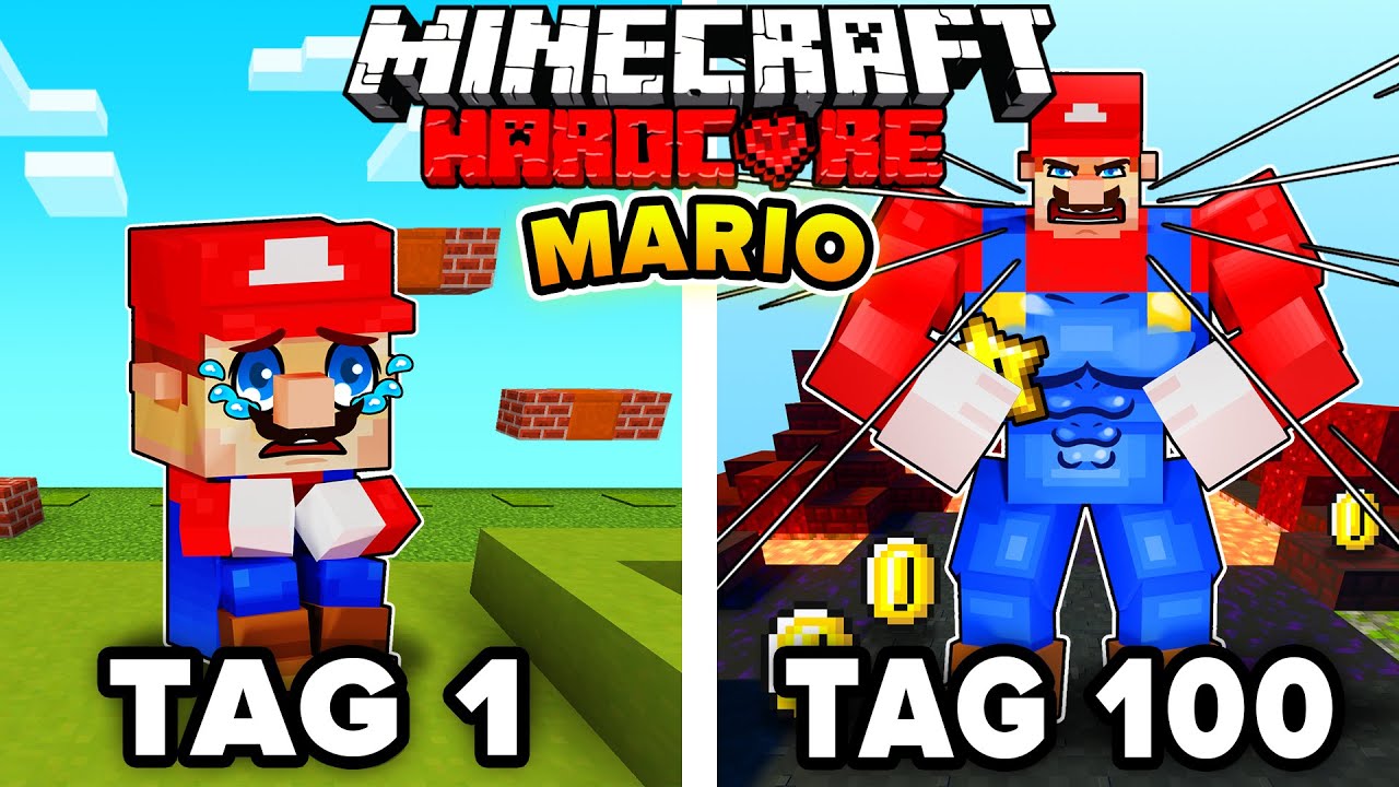 Ich überlebe 100 TAGE als MARIO in Minecraft Hardcore! - YouTube