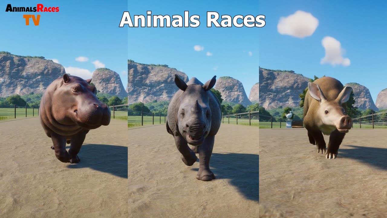 Wild Animals Speed Races in Planet Zoo - Hippopotamus, Indian ...