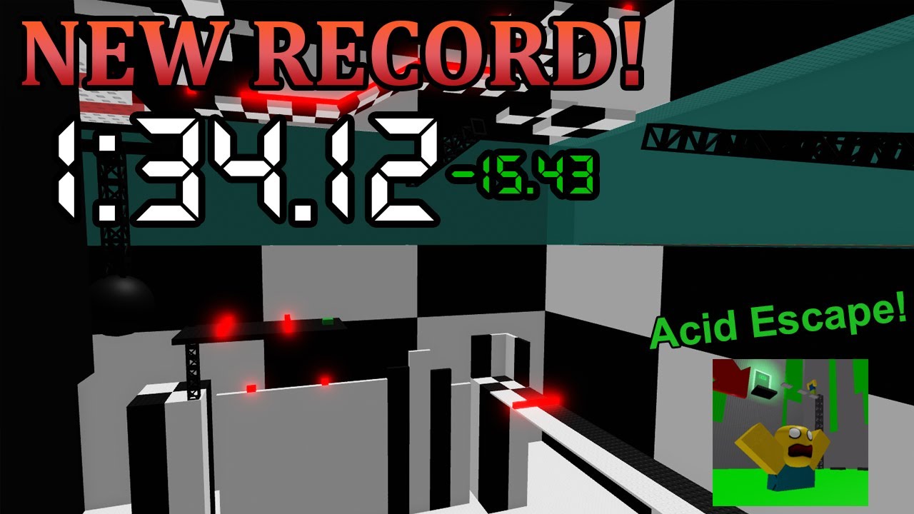 Acid Escape - Monochrome Speedrun 1:34.12 (Roblox) [UPDATED] - YouTube