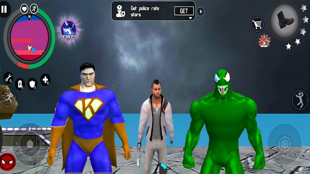 Space Gangster 2 Rope Hero All Abilities Available #2 Android Gameplay ...