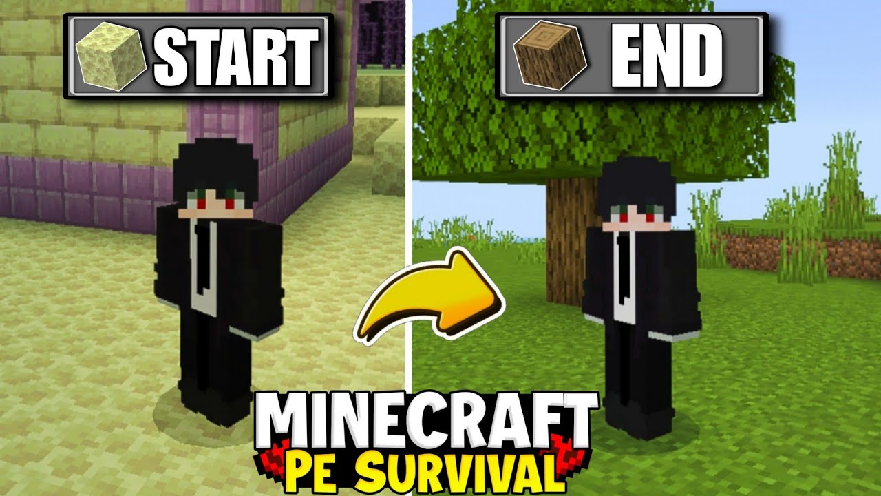 HOW I Beat Minecraft BACKWARDS POCKET EDITION - YouTube
