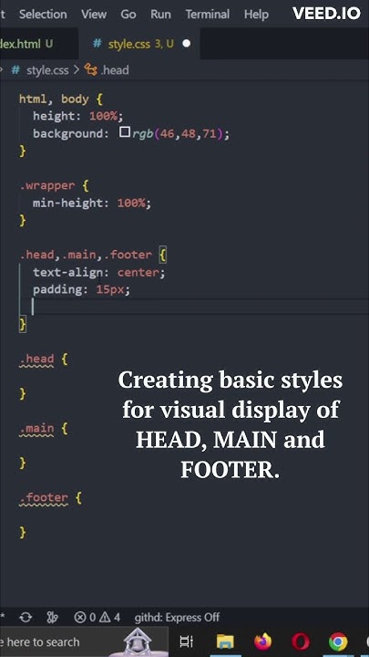 How to display FOOTER, bottom of the page ? FLEX and GRID methods, HTML CSS. #shorts #code # ...