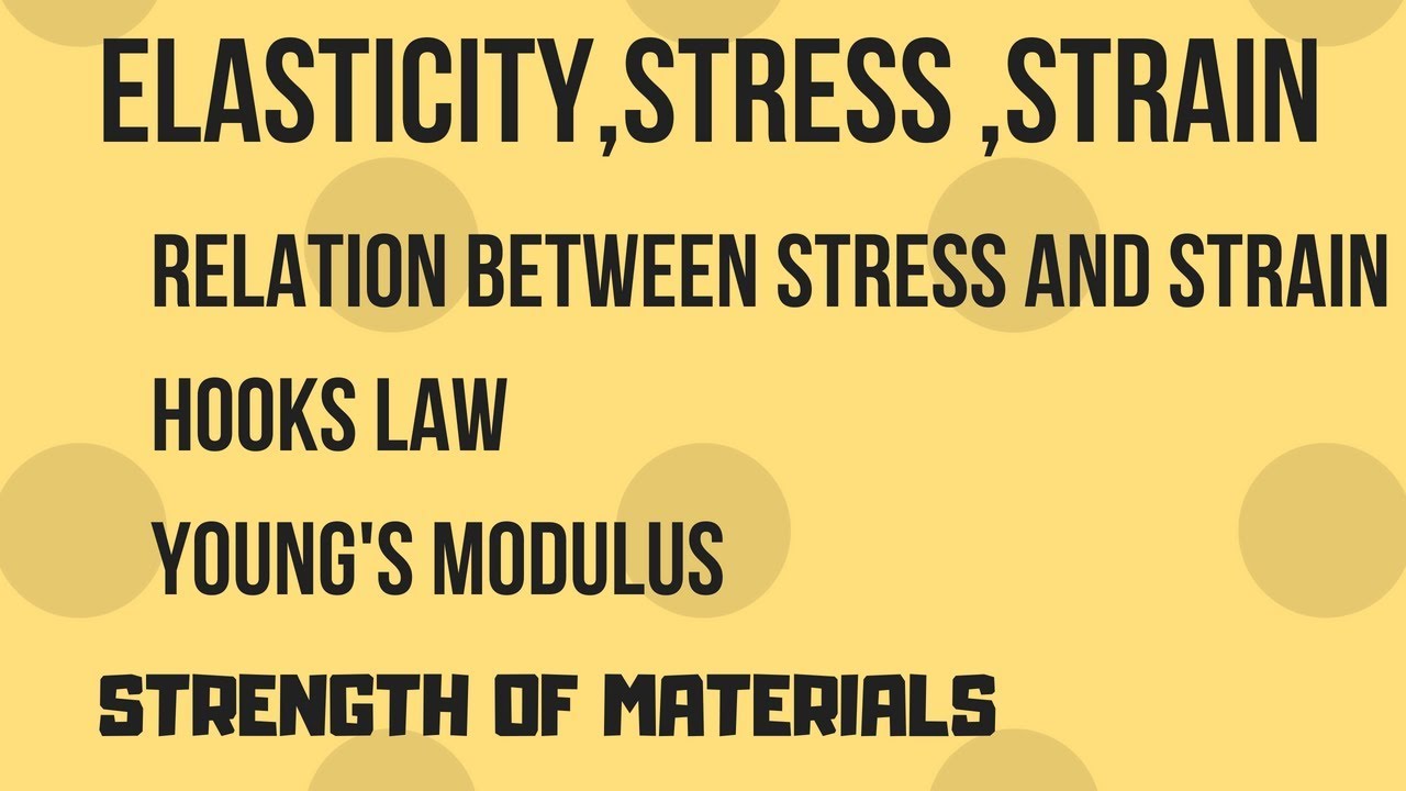 ELASTICITY, STRESS, STRAIN - STRENGTH OF MATERIALS - YouTube