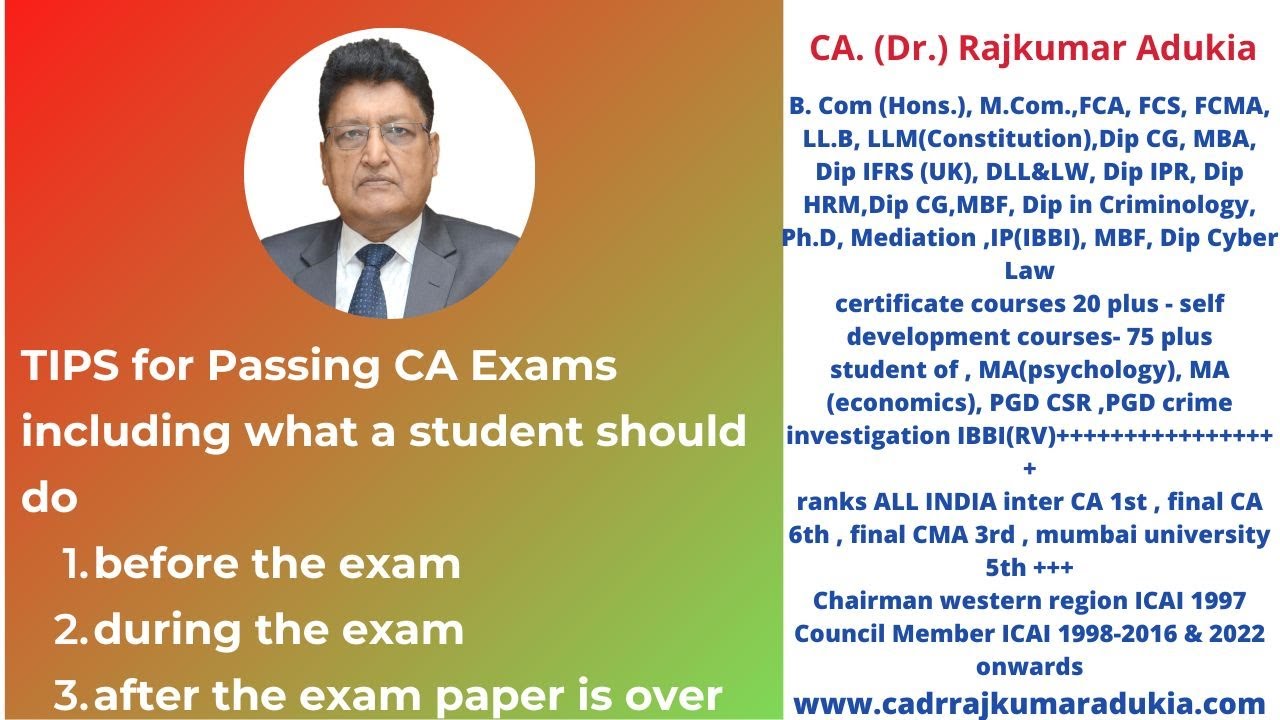 Tips to pass CA exams/ best ways to pass CA exams - YouTube