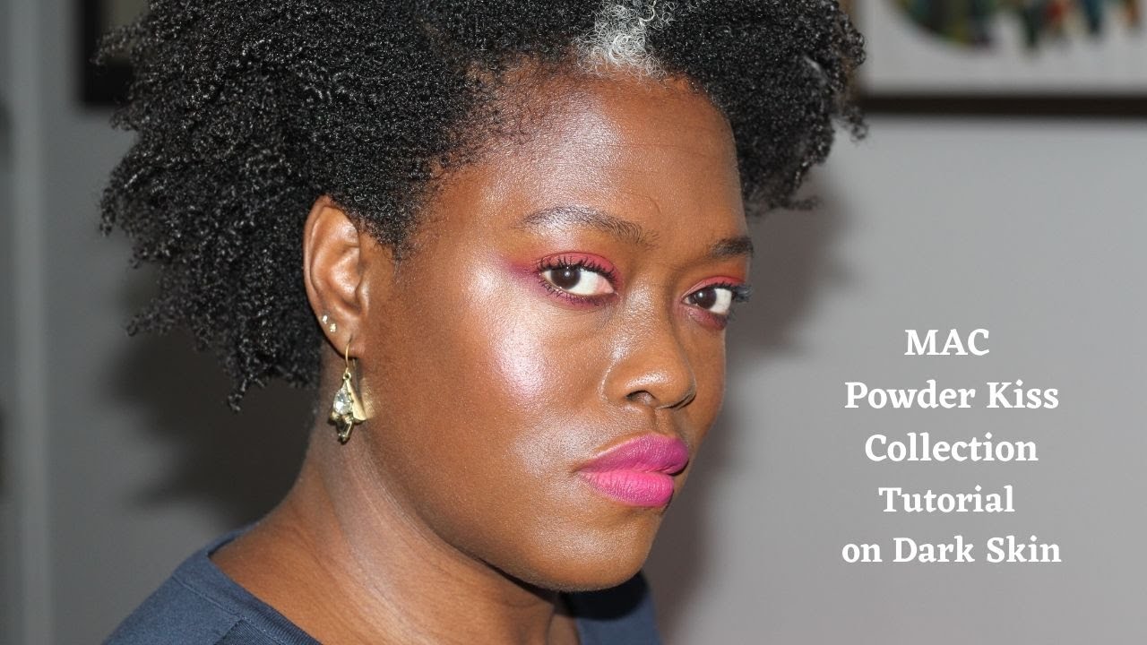 MAC Powder Kiss makeup tutorial on dark skin - liquid lip and eye ...