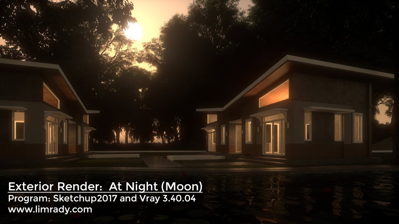 Exterior Render 02: At Night (Moon) - YouTube