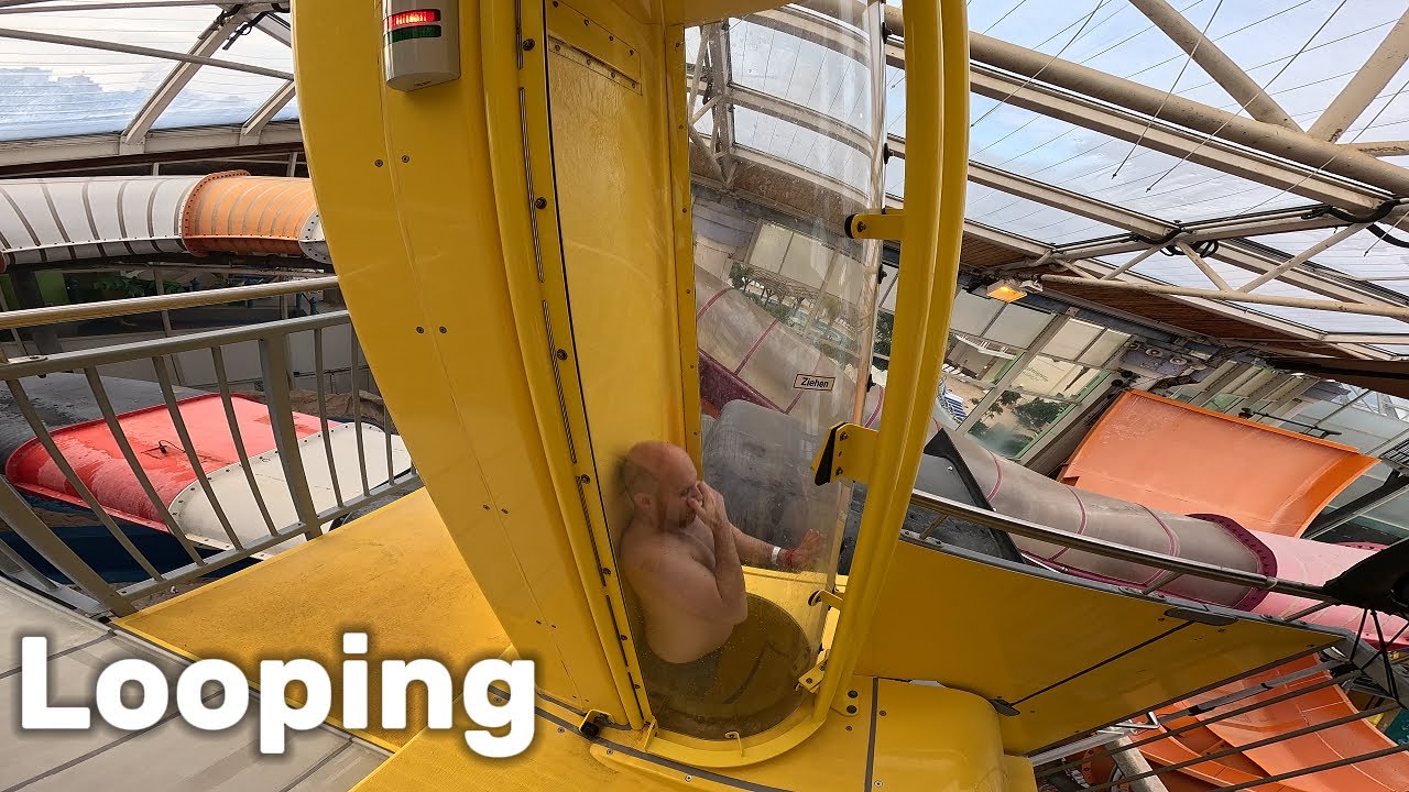 Looping Water Slide in Water Park AQUALAND Freizeitbad Köln Germany ...