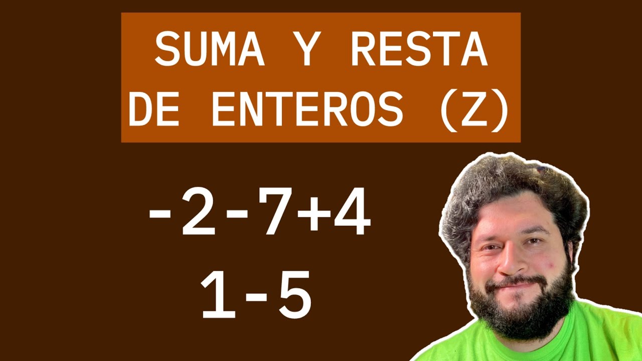 SUMA Y RESTA DE ENTEROS - Ejercicio 2 #matemáticas #chile - YouTube