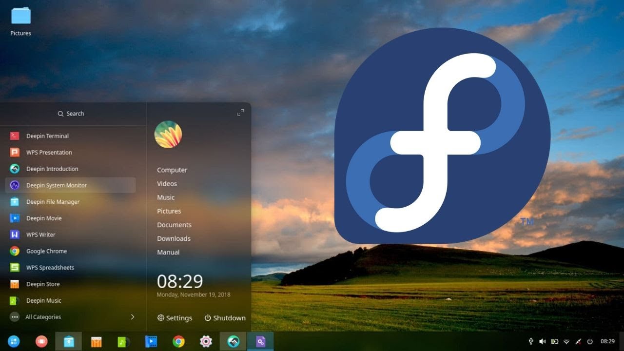 Fedora Deepin Desktop - YouTube