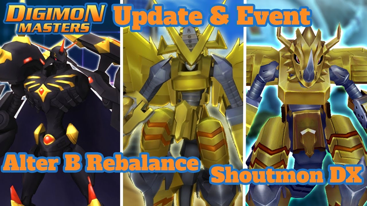 DMO Update & Events : Shoutmon DX - Alter B Rebalance & More Digimon Masters Online - YouTube