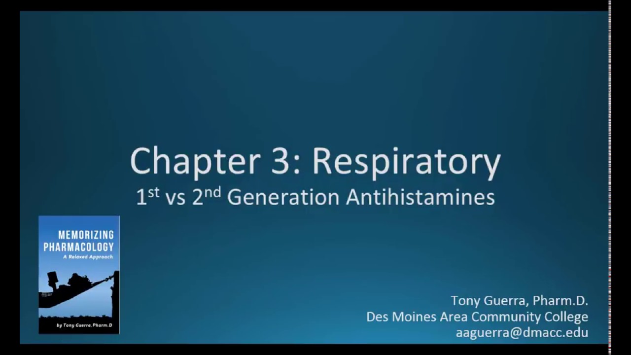 (CC) 1st vs 2nd Generation Antihistamines (CH 3 RESPIRATORY NAPLEX ...