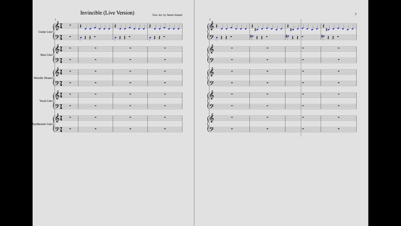 TOOL - "Invincible" (Piano Version) Notation - YouTube