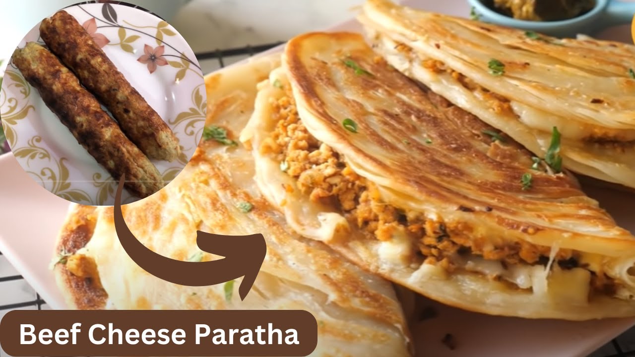 Let's make Beef Cheese Paratha with leftover Seekh Kabab چیز پراٹھا ...