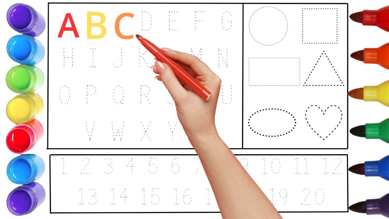 Fun and Educational Dotted Tracing shape,123 for Kids | Number Writing ...