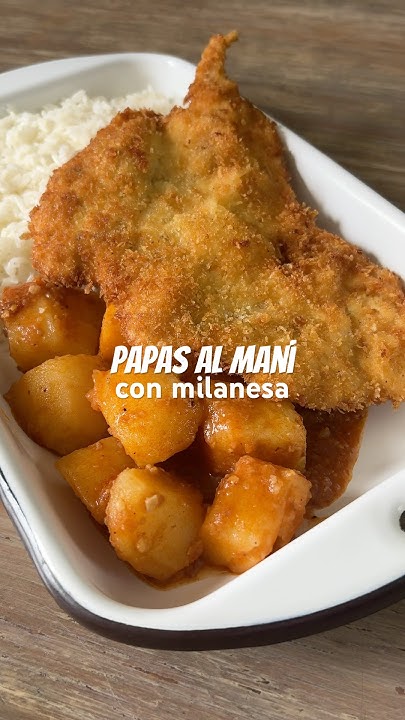 👨‍🍳 SALSA DE MANÍ con papas y milanesa al panko. #menu #almuerzo #pollo - YouTube