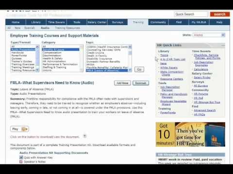 HR.BLR.COM - HR Training Tutorial - YouTube