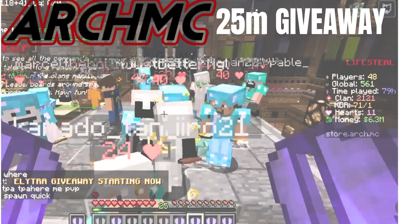 ARCHMC LIFESTEAL GIVEAWAY #archmc - YouTube