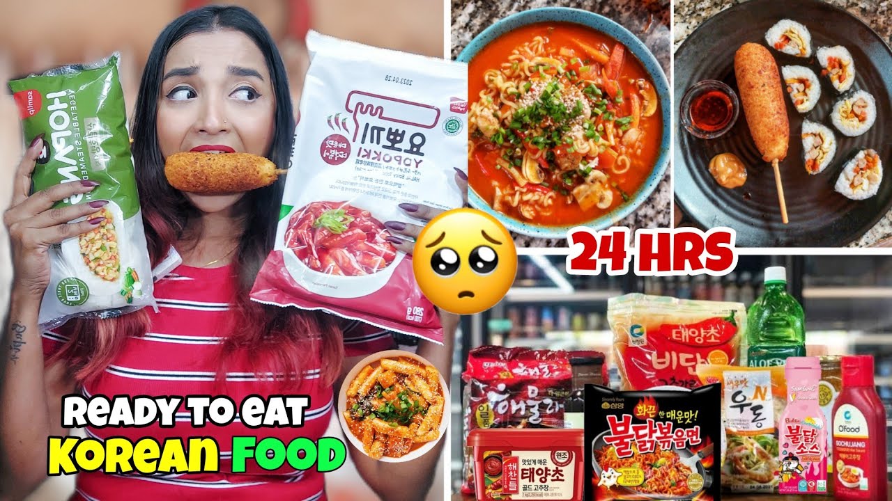 I ate KOREAN CVS Food for 24 Hours Challenge - Eating READY TO EAT ...