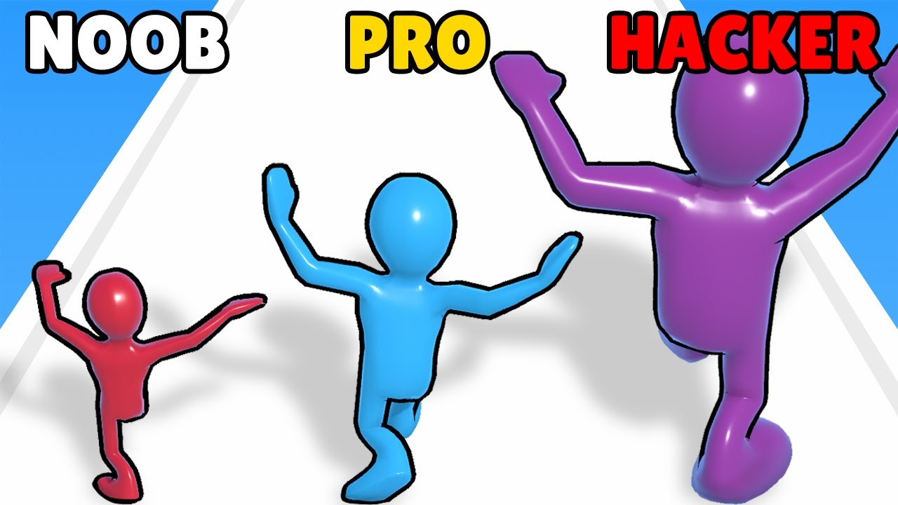 NOOB vs PRO vs HACKER in Human Jump! - YouTube