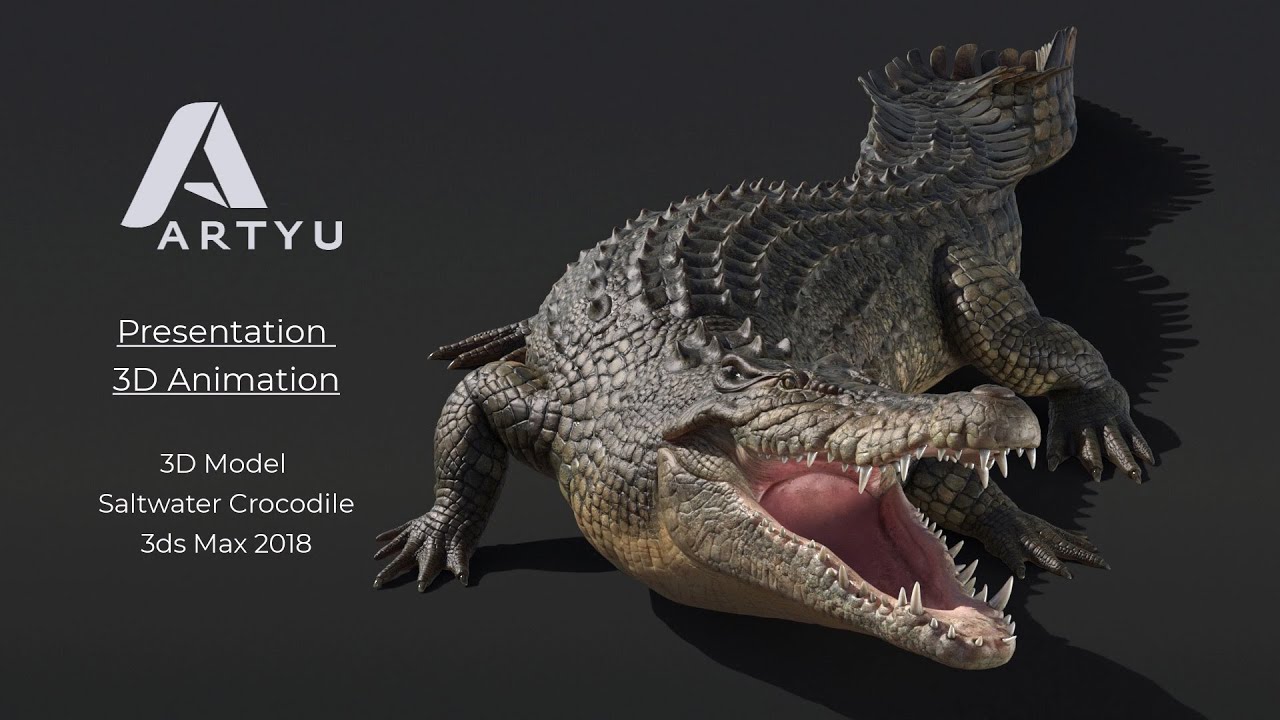 Saltwater Crocodile 3D Animation - YouTube