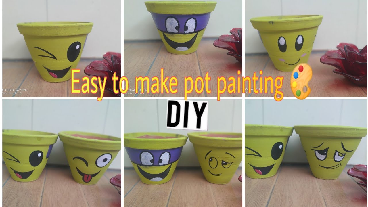 potart||different face impression on pot||easy to make pot painting ...