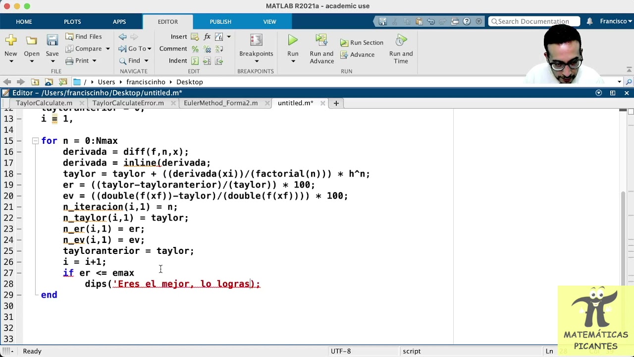 Error Máximo en Series de Taylor con Matlab - YouTube