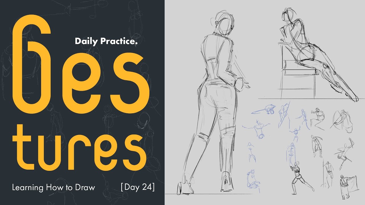 Daily Gesture Practice - Draw Along (Day 24) Learning how to draw ️ # ...