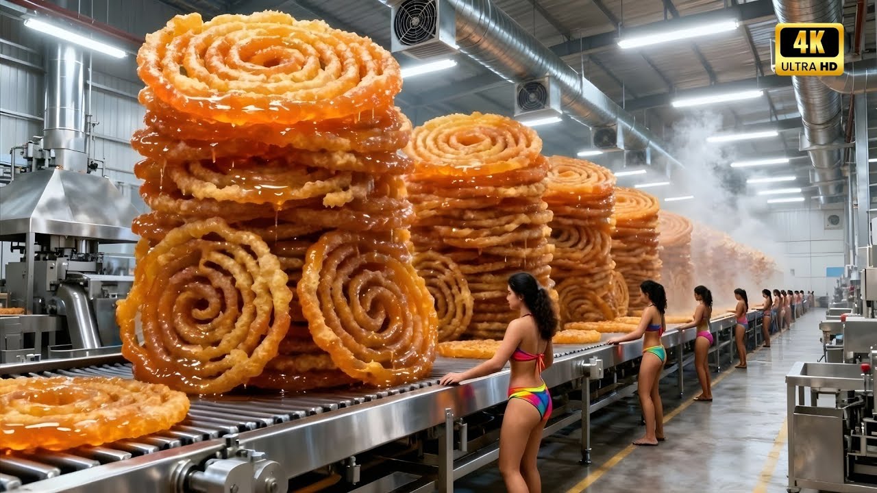Inside a Modern Jalebi Factory: The Entire Process of Making Crispy ...