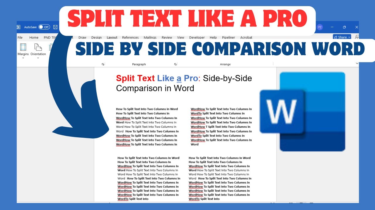 Split Text Like a Pro Side by Side Comparison in Word - YouTube
