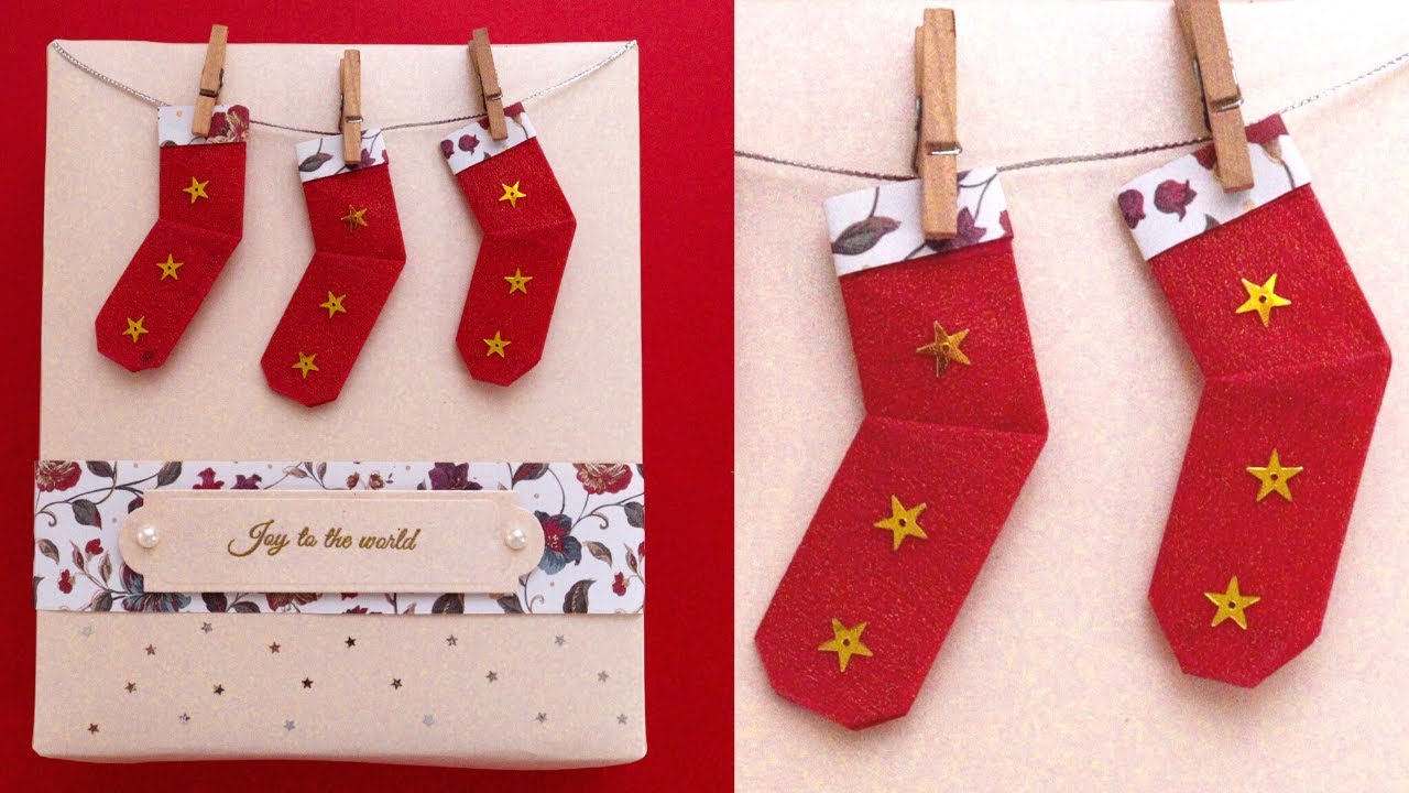 EASY DIY ORIGAMI SOCK II CHRISTMAS GIFT WRAPPING IDEA II DRAW,DESIGN ...